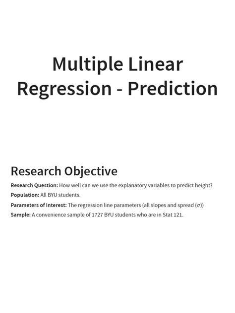 Mlr Prediction Pdf Regression Analysis Linear Regression