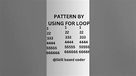 Pattern By Using For Loop Codding Skilldevelopment Youtube