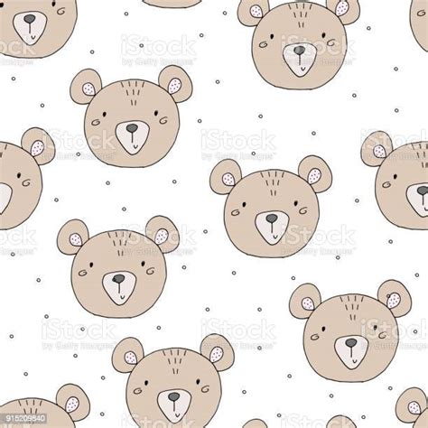 재미 있는 테 디 베어와 함께 귀여운 완벽 한 패턴입니다 벡터 일러스트 레이 션 0명에 대한 스톡 벡터 아트 및 기타 이미지 0명 곰 나이트캡 Istock