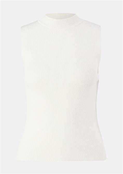 Sleeveless Jumper With A Ribbed Texture White Comma