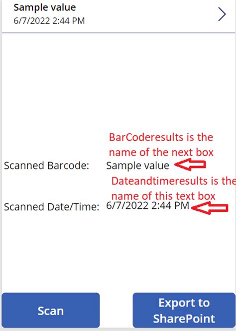 Solved Barcode Scanner App Export Gallery To Sharepoint L Power