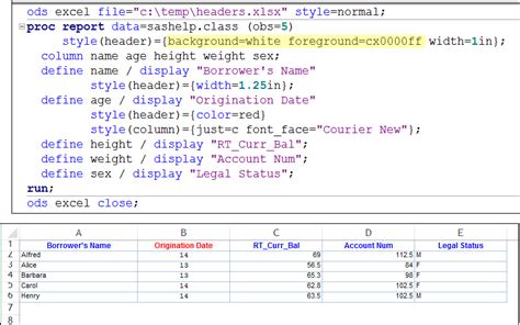 Export Procedure To Use For Formatting Column Headers With 42 Variable Sas Support Communities