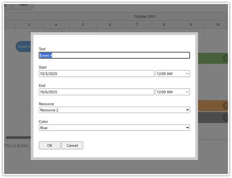 Javascript Scheduler With Horizontal Timeline Open Source Daypilot Code