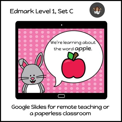 Edmark Level 1 Set C Google Slides Special Ed Google Slides Paperless Classroom Words