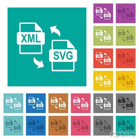 Xml Svg File Conversion Square Flat Multi Colored Icons • Adesivos Para