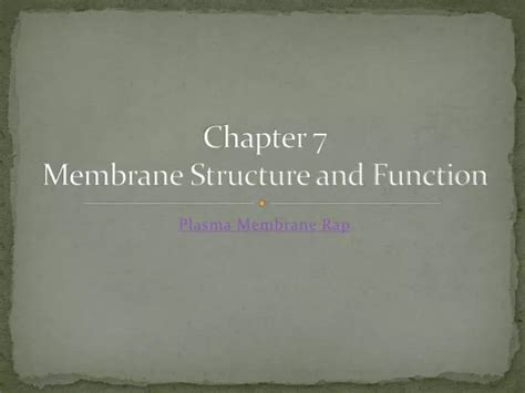 PPT Chapter Membrane Structure And Function PowerPoint Presentation ID