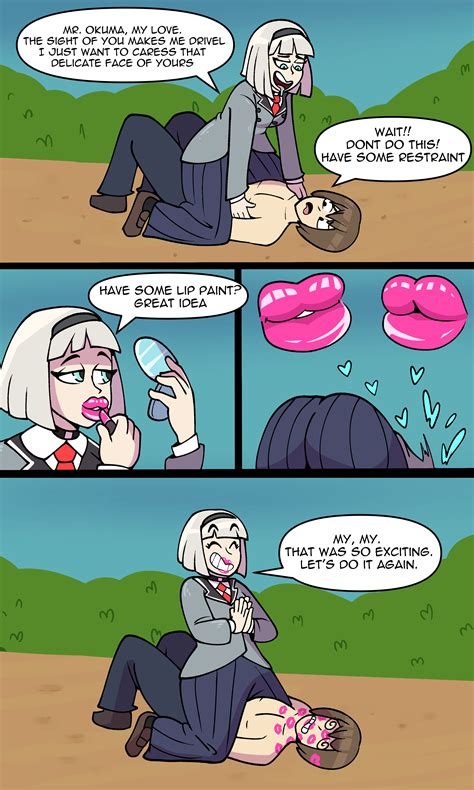Rule 34 Anna Nishikinomiya Applying Lipstick Applying Makeup Blue