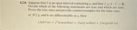 solved 1 2 0 suppose that l is an open interval containing