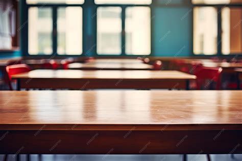 Premium Ai Image Empty Classroom In The Background Seen From The