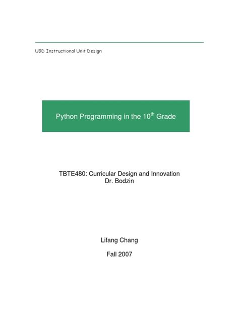 Ubd Instructional Unit Design Pdf Programming Language Parameter Computer Programming