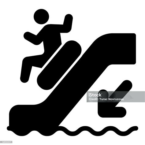남자는 워터 슬라이드 솔리드 아이콘 아쿠아파크 개념 흰색 배경에 워터슬라이드 표지판에 있는 사람 아쿠아 파크 어트랙션 아이콘