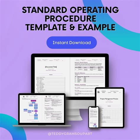 Standard Operating Procedure Template Sop Template Etsy Business