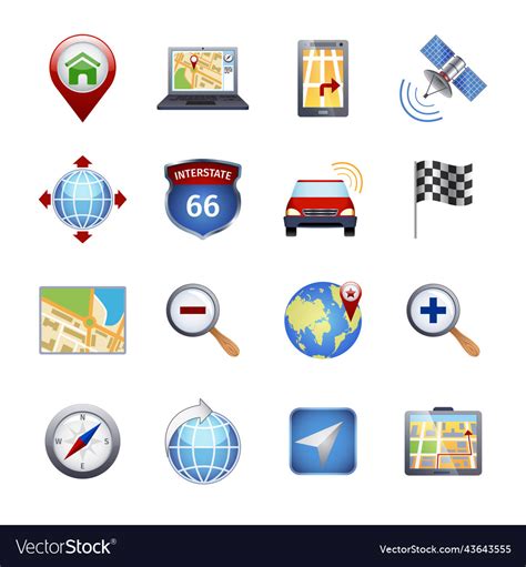 Gps Navigation Icons Royalty Free Vector Image