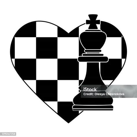 체스판 배경에 구성 체스 조각 왕 흰색 배경에 색상 검정 벡터 일러스트 아이콘 로고 승화 인쇄 디자인 장식 개념에 대한 스톡 벡터 아트 및 기타 이미지 Istock