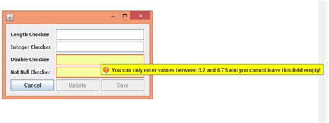 Java Swing Form Validation ‣ Tanshaydars Place
