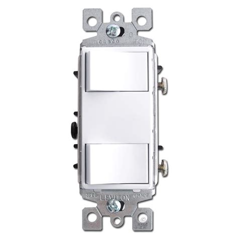 3 Stacked Single Pole Decora Rocker Switches Leviton 1755