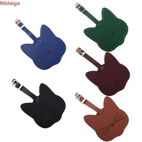 Daiga แท็กกระเป๋าเดินทาง หนัง Pu รูปแมว กระเป๋าเดินทางแบบนุ่ม ที่อยู่