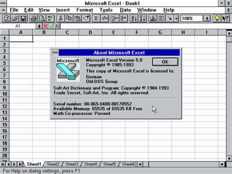 Microsoft Excel 5 00 0 1993 06 25 — Old Dos Wiki