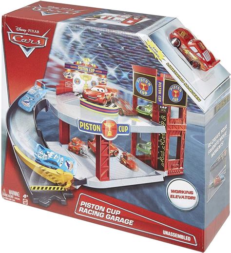 Disney Pixar Cars Piston Cup Racing Garage Toy Car Playset With