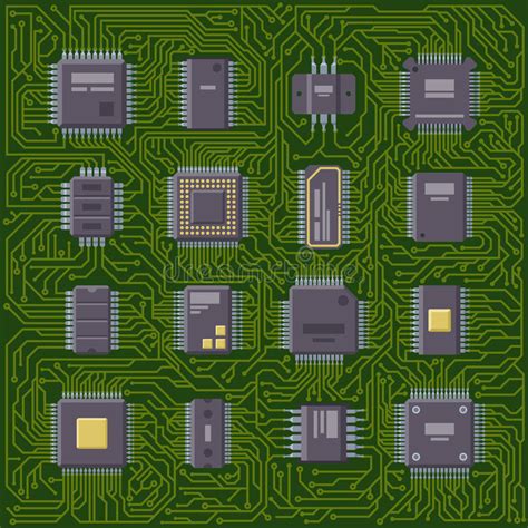 Microchip Computer Plate Vector Illustration Stock Vector Illustration Of Macro Information