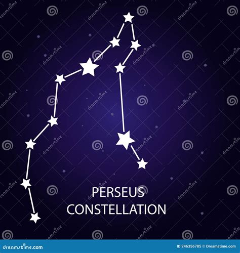 The Constellation Of Perseus With Bright Stars Vector Illustration