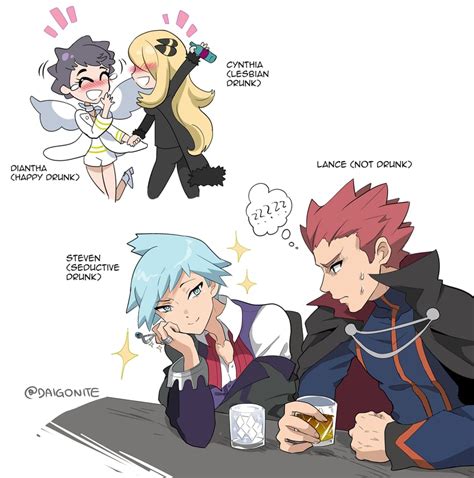 Cynthia Steven Stone Lance And Diantha Pokemon And 4 More Drawn By