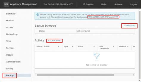 Vmware Vcenter Server Vcsa 67 Backup Schedule Feature Configuration