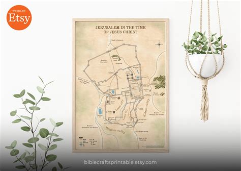 Map Of Jerusalem In The Time Of Jesus Printable Bible Map New Testament Jerusalem Holy Land