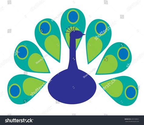 Abstract Simple Peacock Bird Vector Illustration Stock Vector Royalty