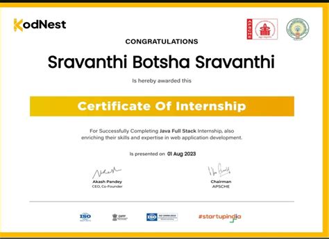 Sravanthi Botsha On Linkedin Fullstackdevelopment Java Internship