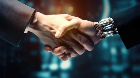Premium Ai Image Humanrobot Collaboration With Ai
