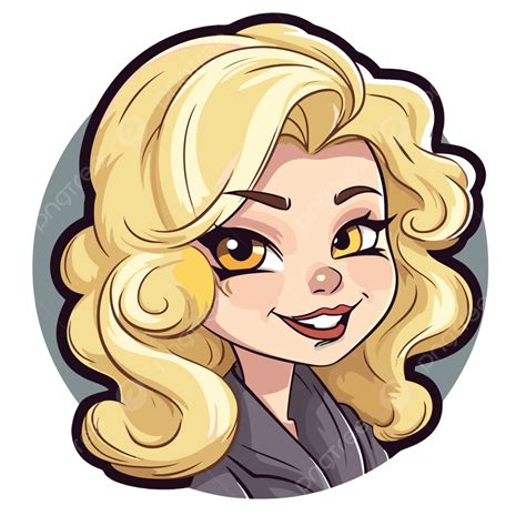 Um Desenho Animado De Uma Mulher Loira Com Olhos Grandes Clipart Vetor