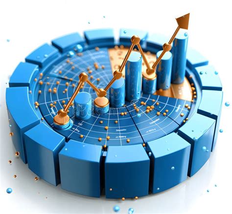 Business Growing Graph Icon Blue Colour 3d Object On White Background High Quality Photo Stock