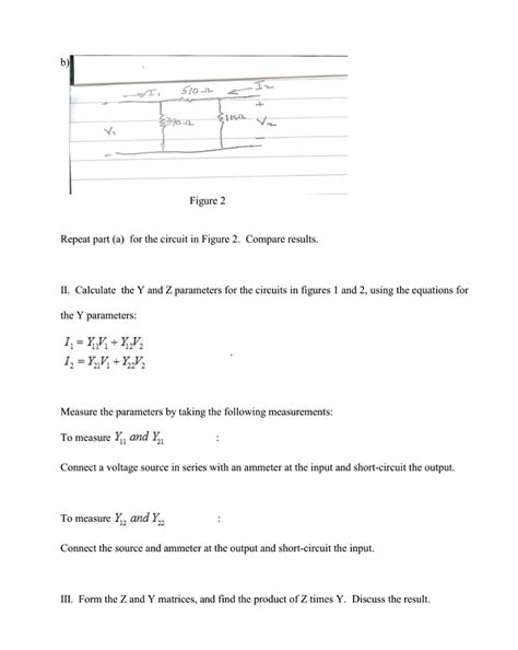 Solved Experiment 4 Two Port Networks Figure 1 I A Using
