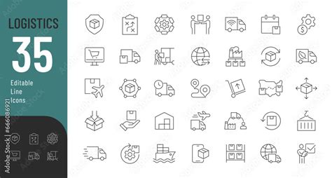Set Of Editable Logistics Service Icons Vector Illustration In Modern Thin Line Style Of Supply