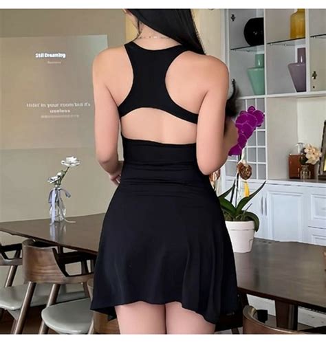 셀러허브여성트랜드패션 Onm 뒷트임 등파인 미니 원피스 휴양지 비치 호캉스 패션 티몬