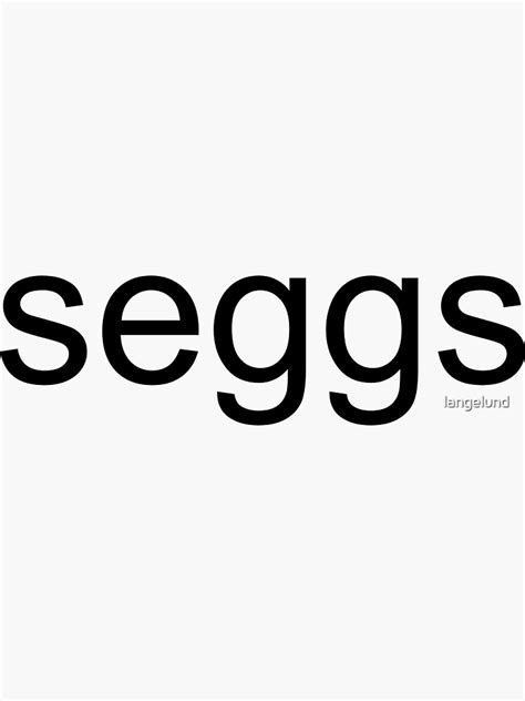 Seggs Sticker For Sale By Langelund Redbubble