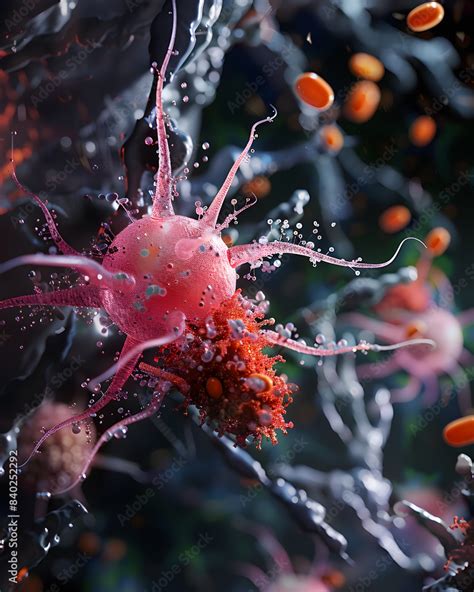 Show The Intricate Structure Of A Dendritic Cell Presenting Antigens