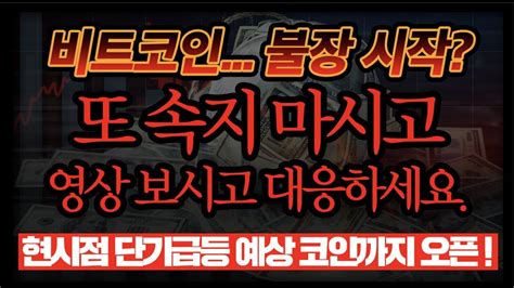 비트코인 불장 시작 또 속지 마시고 영상보시고 대응하세요 현시점 급등 예상코인 오픈 이더리움 알트코인 코인추천 샌드박스