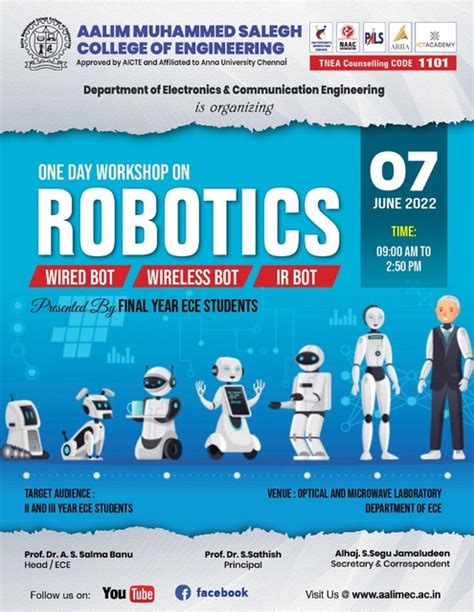 One Day Workshop On Robotics Aalim Muhammed Salegh College Of Engineering