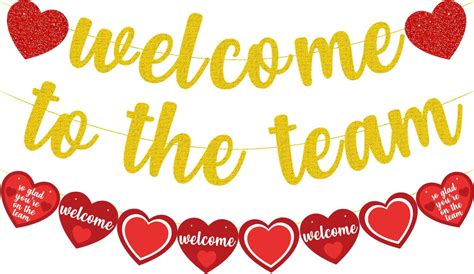 Welcome To The Team Banner Gold Glitter New Employee