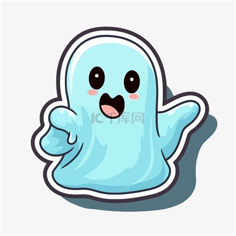 可爱的鬼人物画在蓝色背景剪贴画上 向量素材图片免费下载 千库网