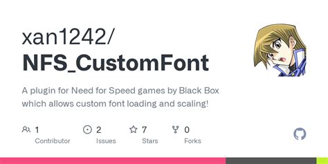 GitHub Xan NFS CustomFont A Plugin For Need For Speed Games By Black Box Which Allows