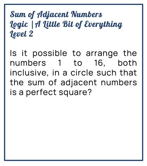 Sum Of Adjacent Numbers Rpasstimemath