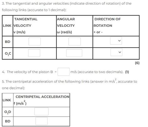 Calculate 1 The Tangential Velocity Of The Link