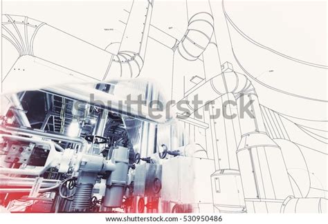 Wireframe Computer Cad Design Pipelines Modern Stock Photo Shutterstock
