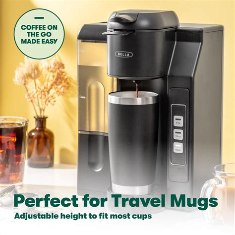 Bella Single Serve Coffee Maker Dual Brew K Cup Compatible Ground
