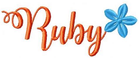 Ruby Name Free Embroidery Design Free Embroidery Designs Free Embroidery Machine Embroidery