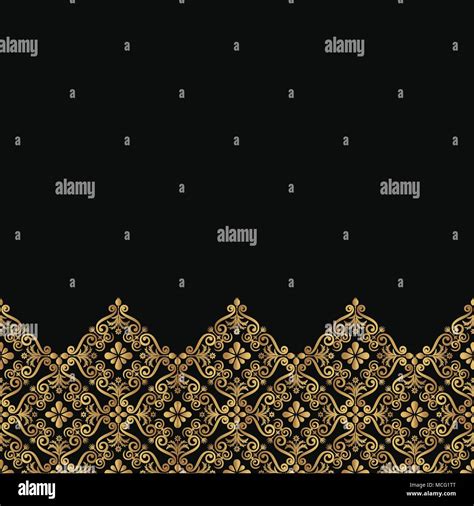 Luxury Ornamental Lace Seamless Pattern In Golden Color Free Vector