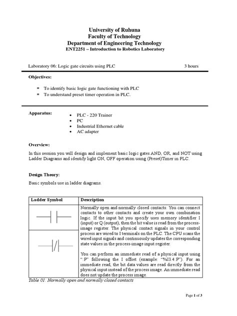ent2251 lab 6 pdf programmable logic controller logic gate